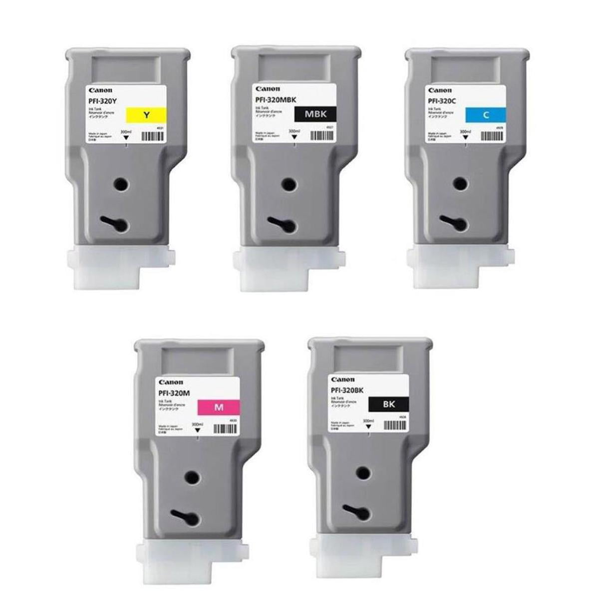Canon PFI-320 Pigment Ink Tank Bundle (Matte Black, Cyan, Magenta ...