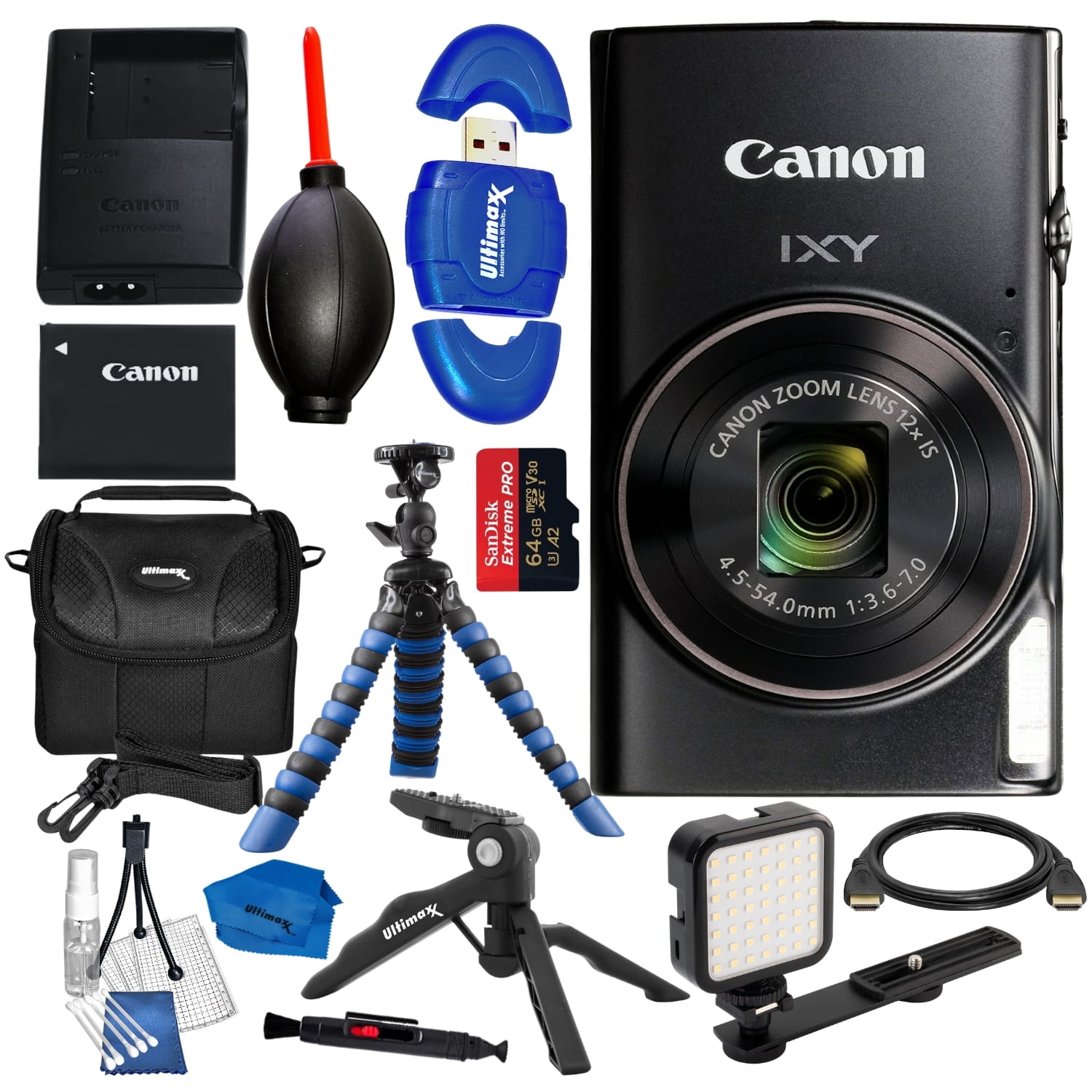 Canon Compact Digital Camera IXY650 (Black) IXY650BK - 12PC Accessory ...