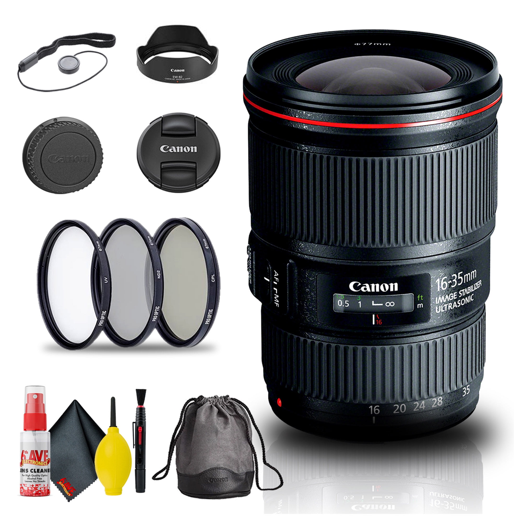 Canon EF 16-35mm F/4L IS USM Lens (9518B002) + Filter Kit + Cap Keeper ...