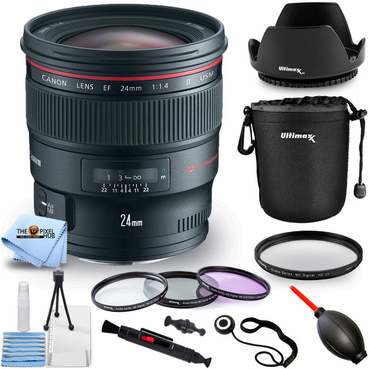 Canon EF 50mm f/1.4 USM Autofocus Lens + Accessory Bundle for Canon SLR ...