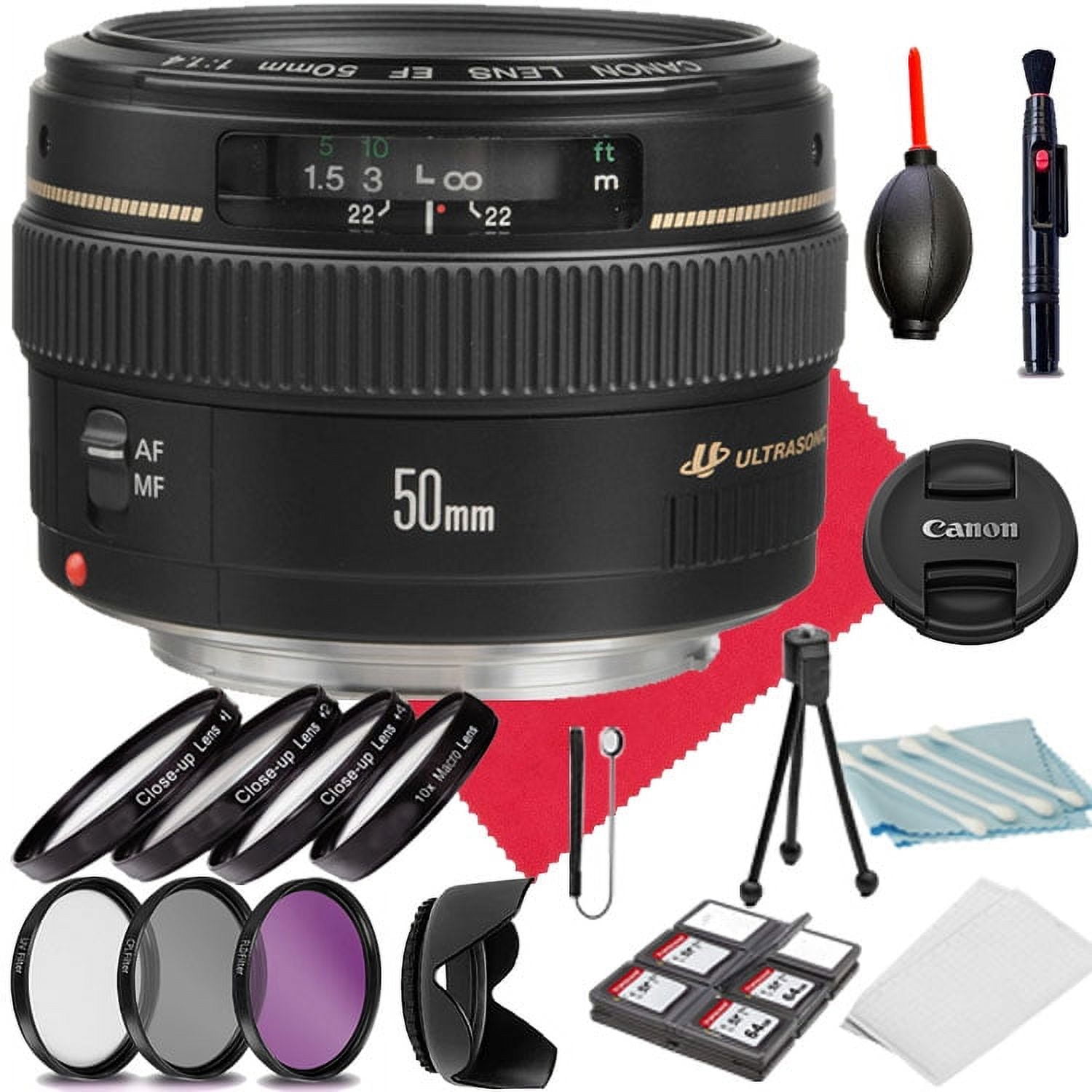 Canon EF 50mm f/1.4 USM Lens + Hood+Macro Lens's+COMMANDER Starter ...