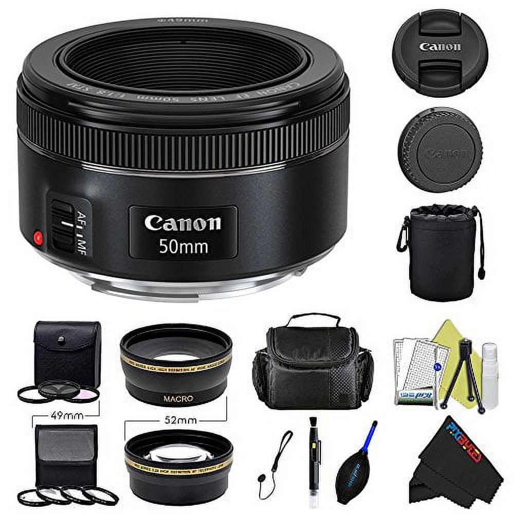 Canon EF 50mm f/1.8 STM Lens + Pixi-Pro Accessory Bundle - Walmart.com
