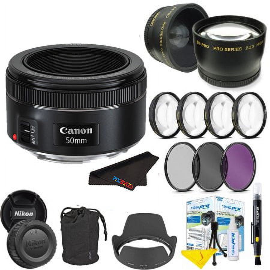 Canon EF 50mm f/1.8 STM Lens + Pixi Professional Bundle Kit - Walmart.com