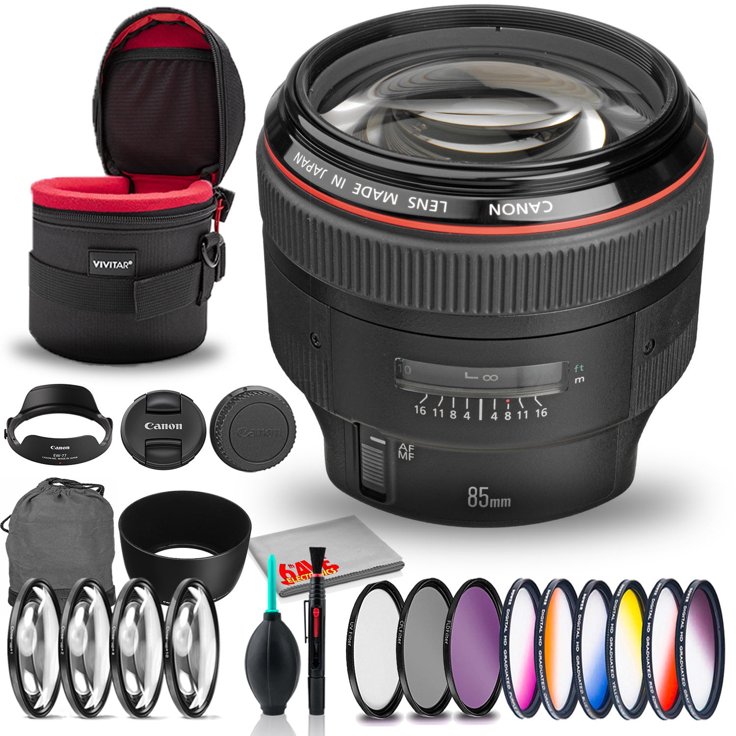 Canon EF 85mm f/1.2 L II AF USM Lens Bundle (International Version ...