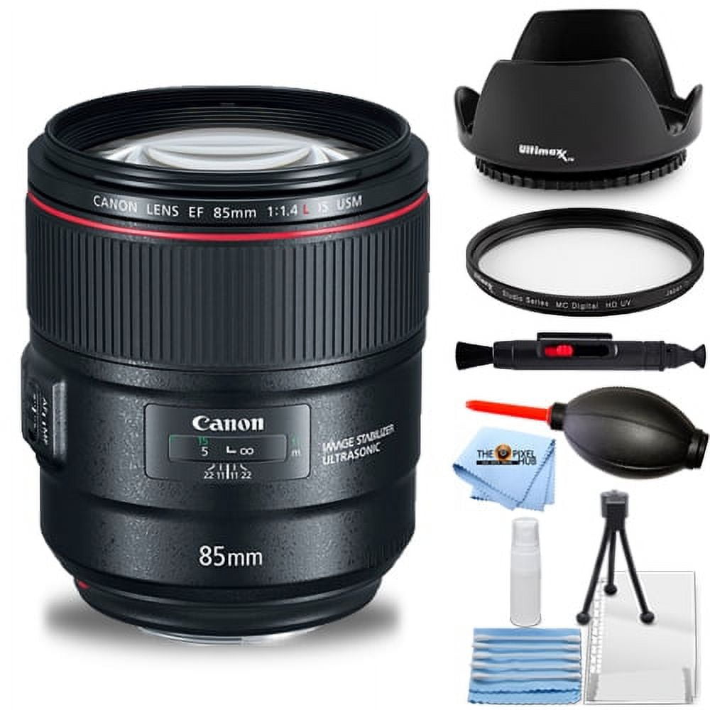 Canon EF 85mm f/1.4L IS USM Lens 2271C002 - Essential Bundle Includes: Tulip Hood Lens, UV ...
