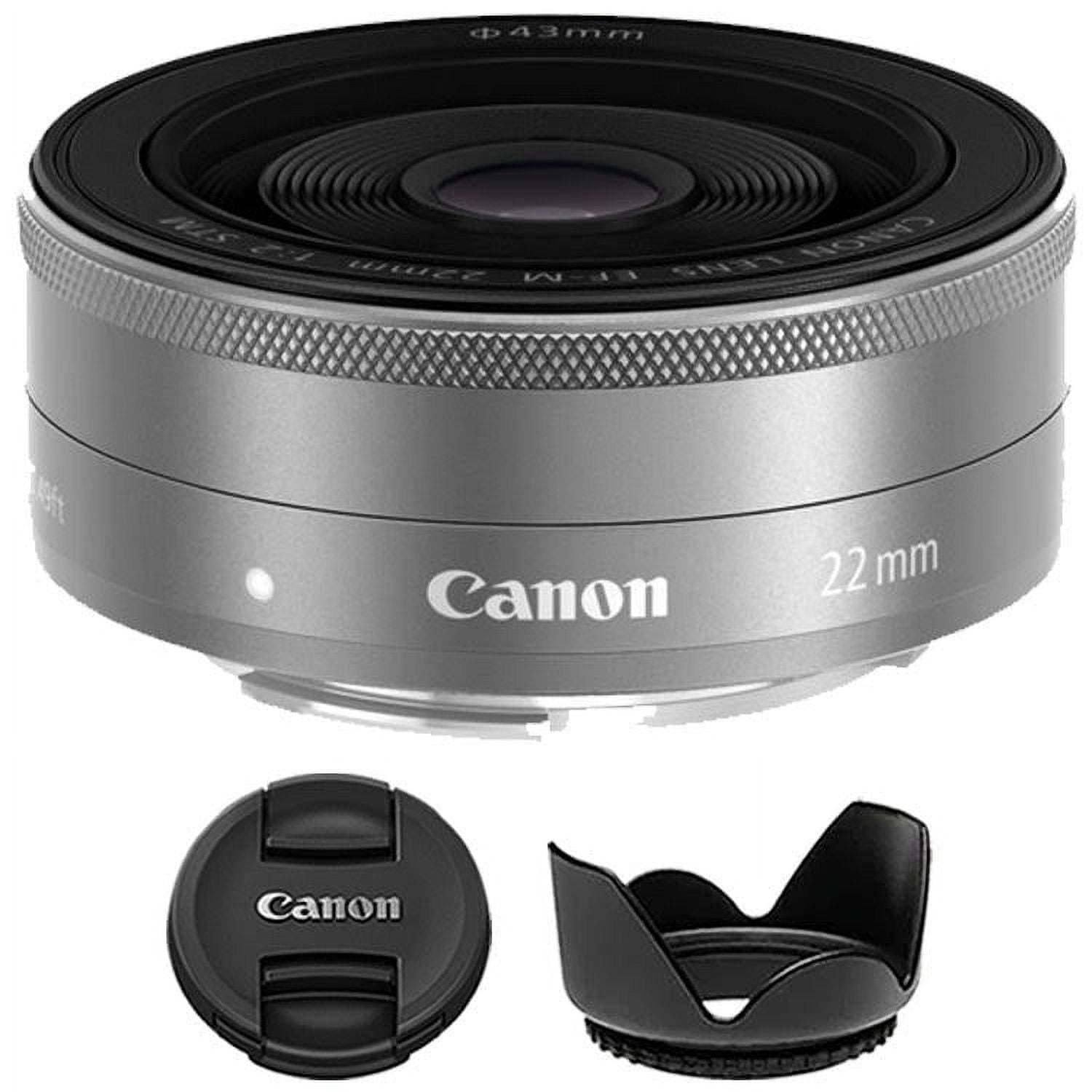 Canon EF-M 22mm f/2 STM Lens (Silver) + Hood - Walmart.com