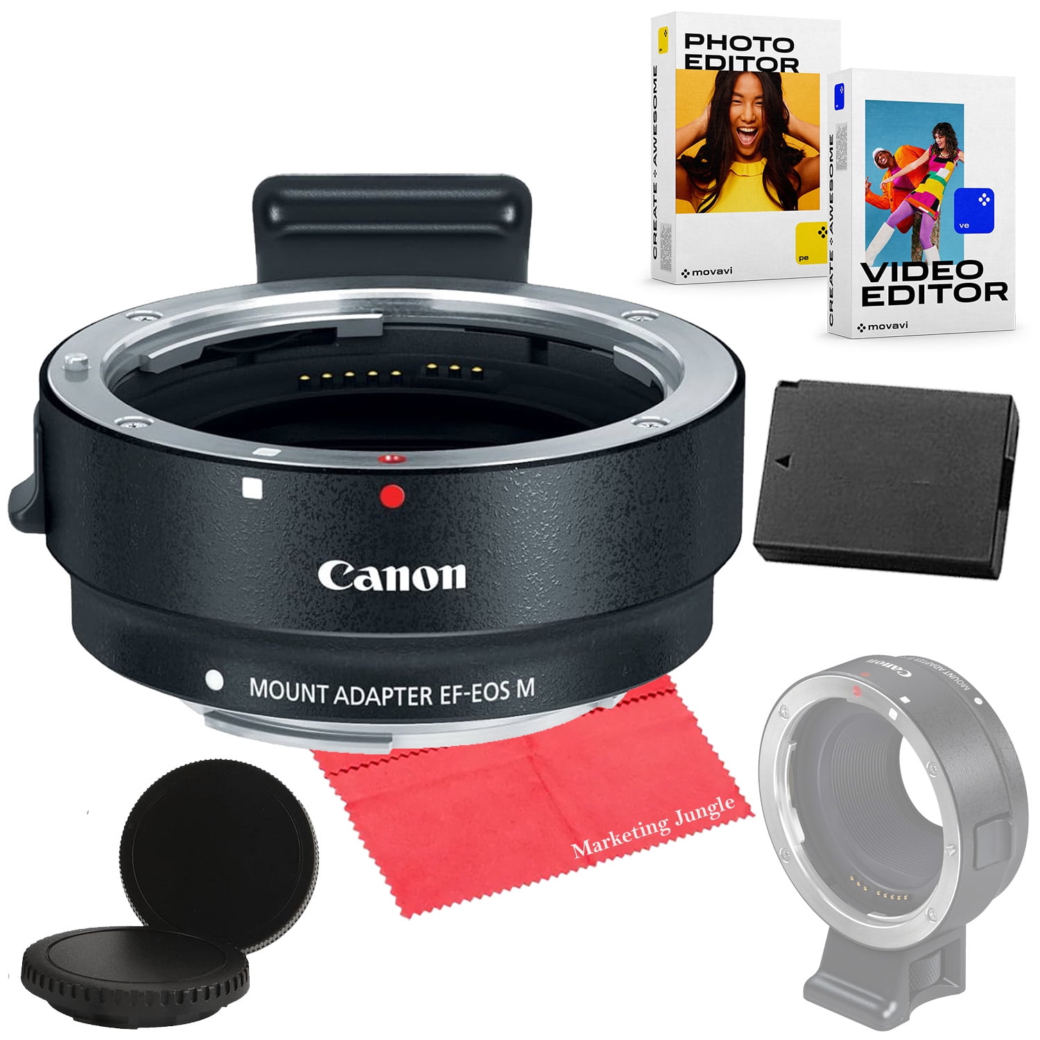 Canon EF-M Lens Adapter Kit for Canon EF / EF-S Lenses to Canon EF-M ...