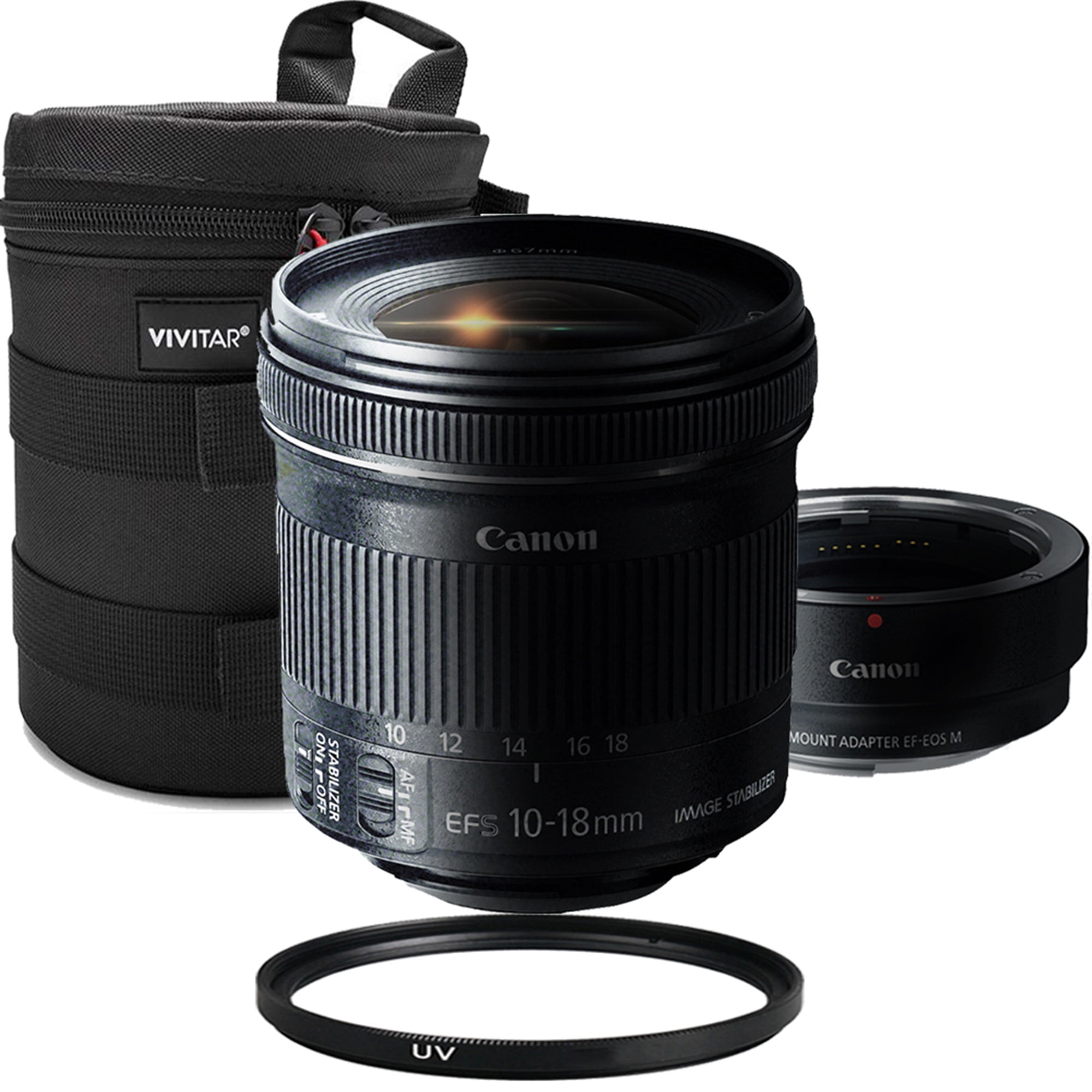 Canon EF-S 10-18mm f/4.5-5.6 IS STM Lens with EF-M Adapter for Canon ...