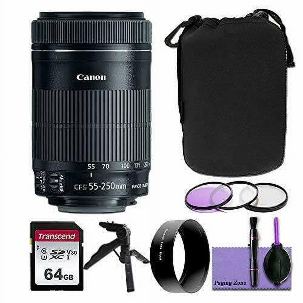 Canon EF-S 55-250mm f/4-5.6 STM Telephoto Zoom Lens with Deluxe Photo ...