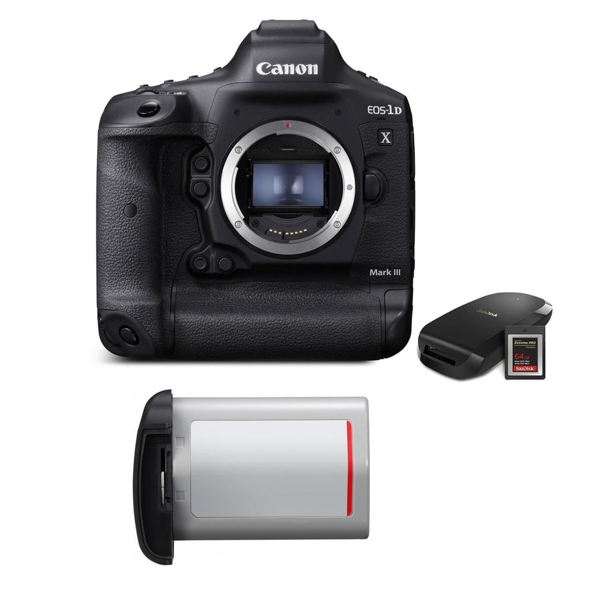 Canon EOS-1D X Mark III DSLR Camera with CFexpress Card & Reader W ...