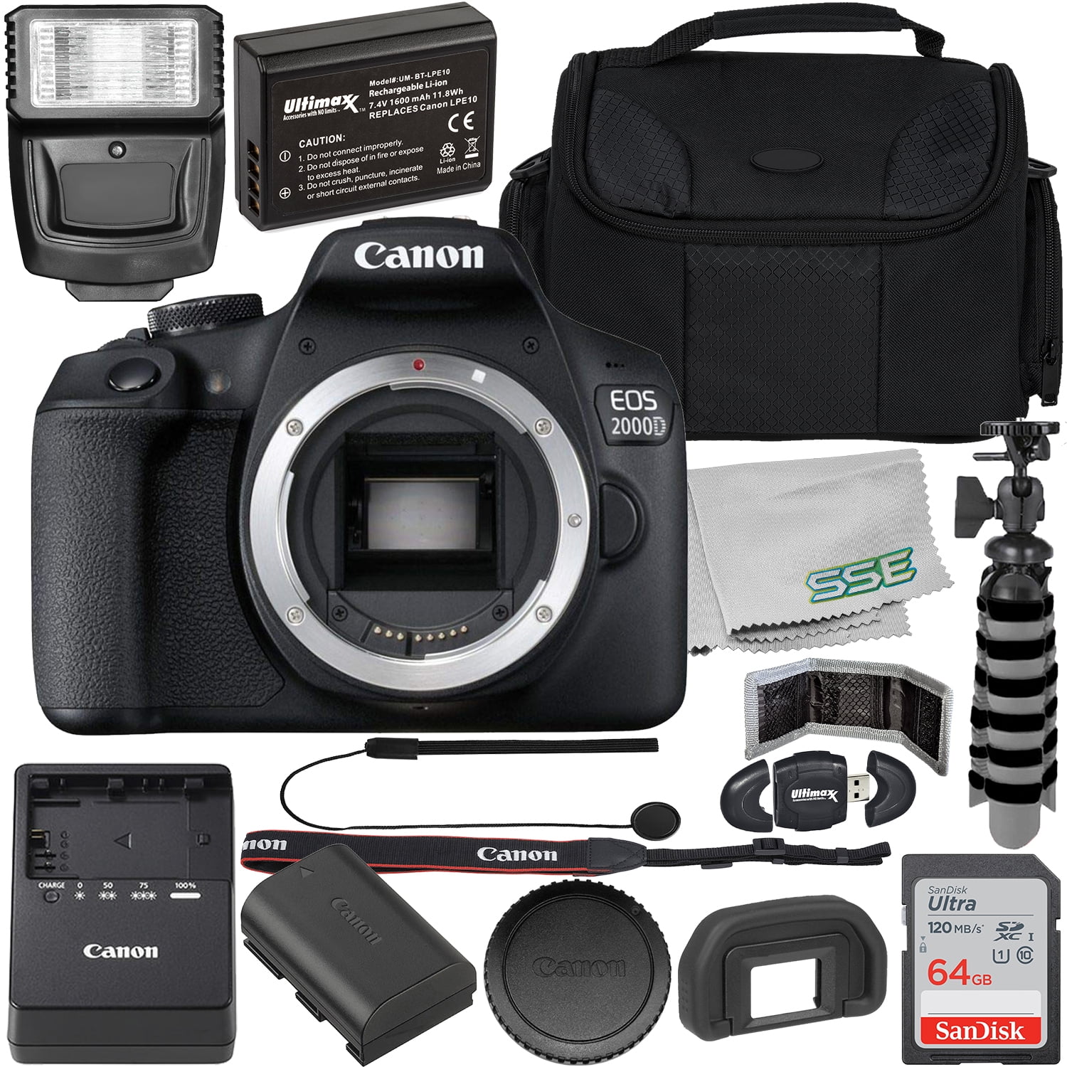Canon EOS 2000D (Body Only) with Starter Accessory Bundle - Includes ...