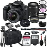 Canon EOS 2000D DSLR Camera, 24.1MP Sensor, 18-55mm Zoom Lens, 128GB ...