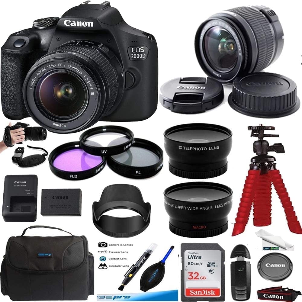 Canon EOS 2000D DSLR, 24.1MP, 18-55mm Lens, Wi-Fi, NFC, Full HD 1080p ...