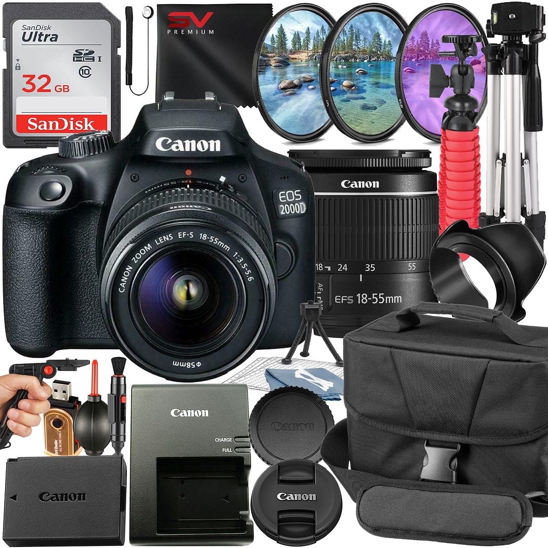 Canon EOS 2000D/Rebel T7 DSLR 18-55mm Lens, SV Accessories Bundle w ...