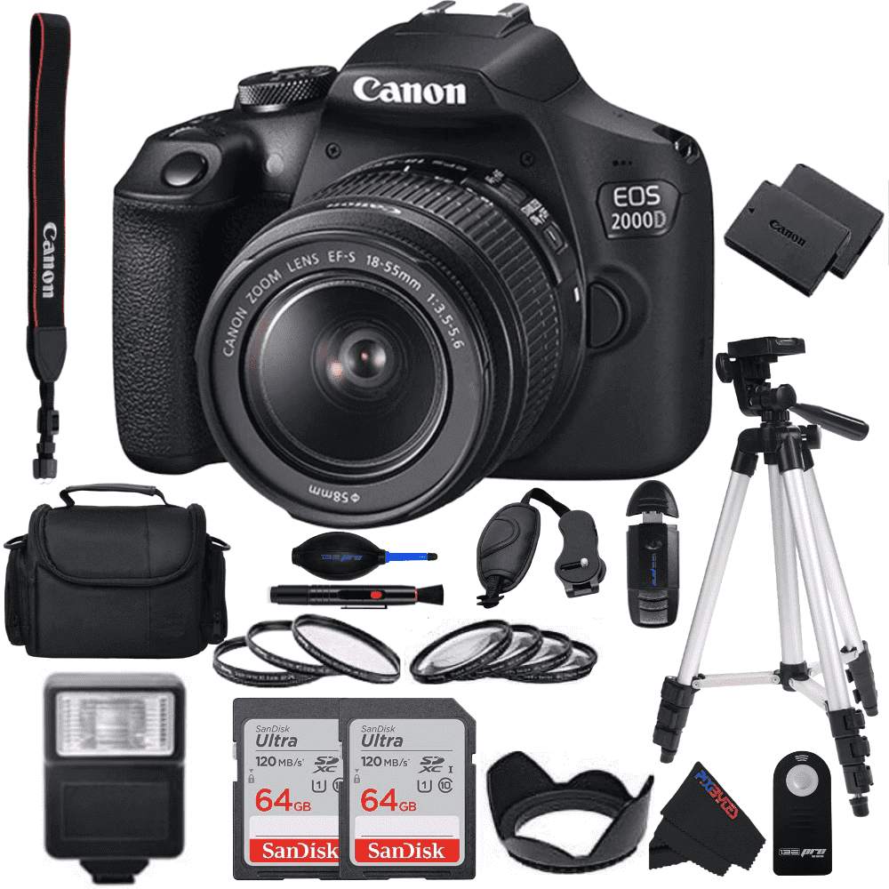 Canon EOS 2000D (Rebel T7) DSLR Camera with EF-S 18-55mm f/3.5-5.6 Lens ...