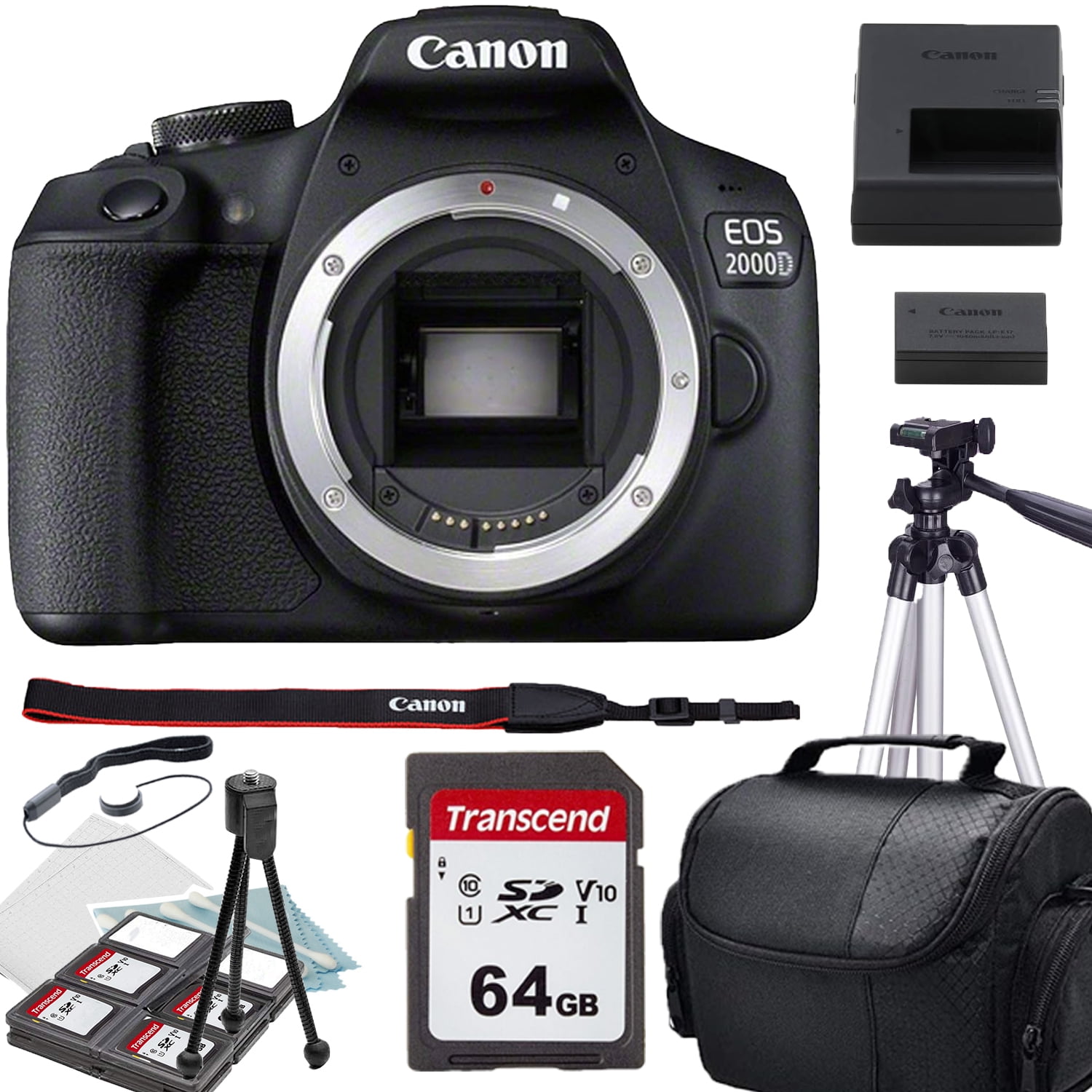 Canon Rebel EOS 2000D/T7 DSLR Camera + Shoulder Bag + Accessory Set ...