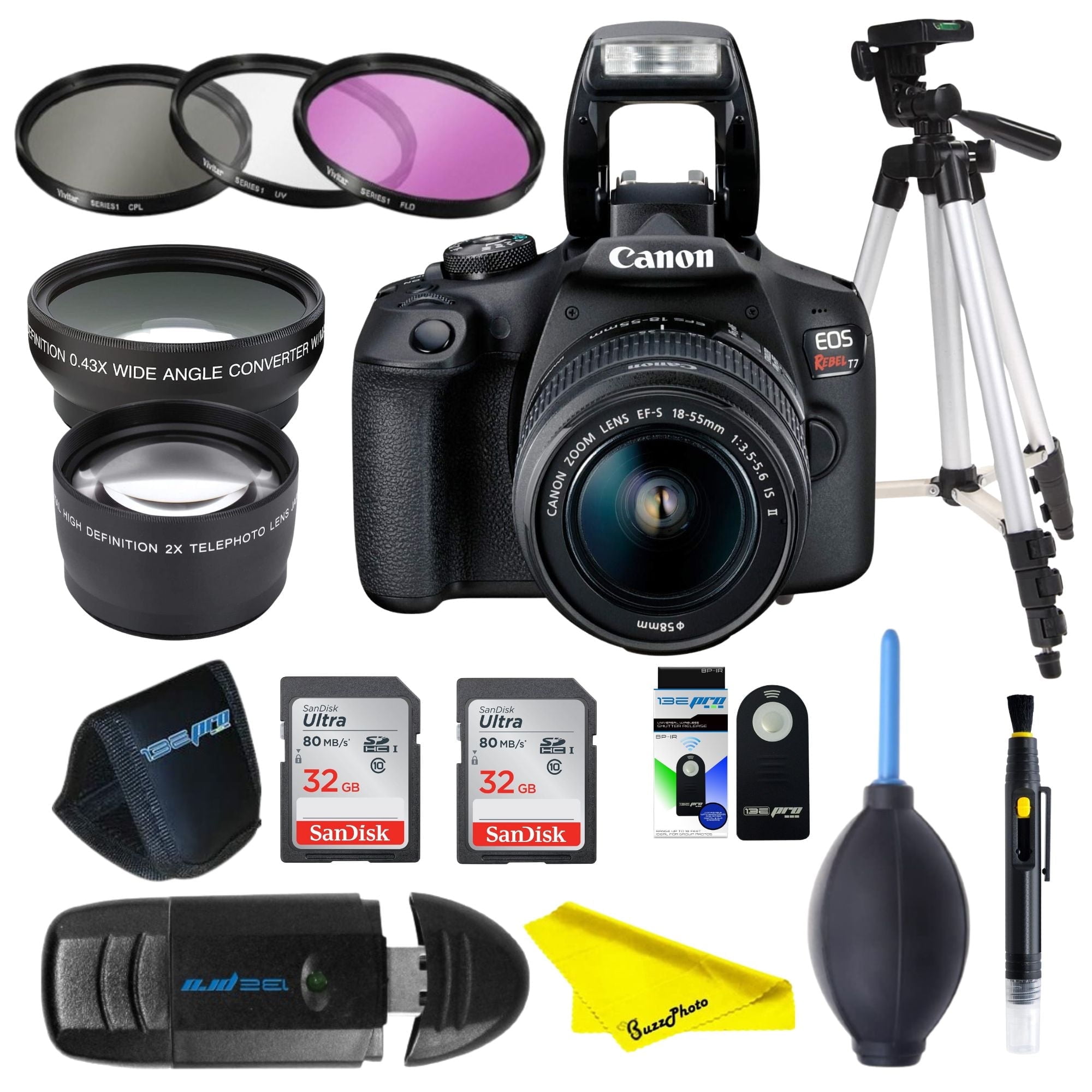 Canon EOS 2000D / Rebel T7 DSLR Camera with 18-55mm Zoom Lens ...