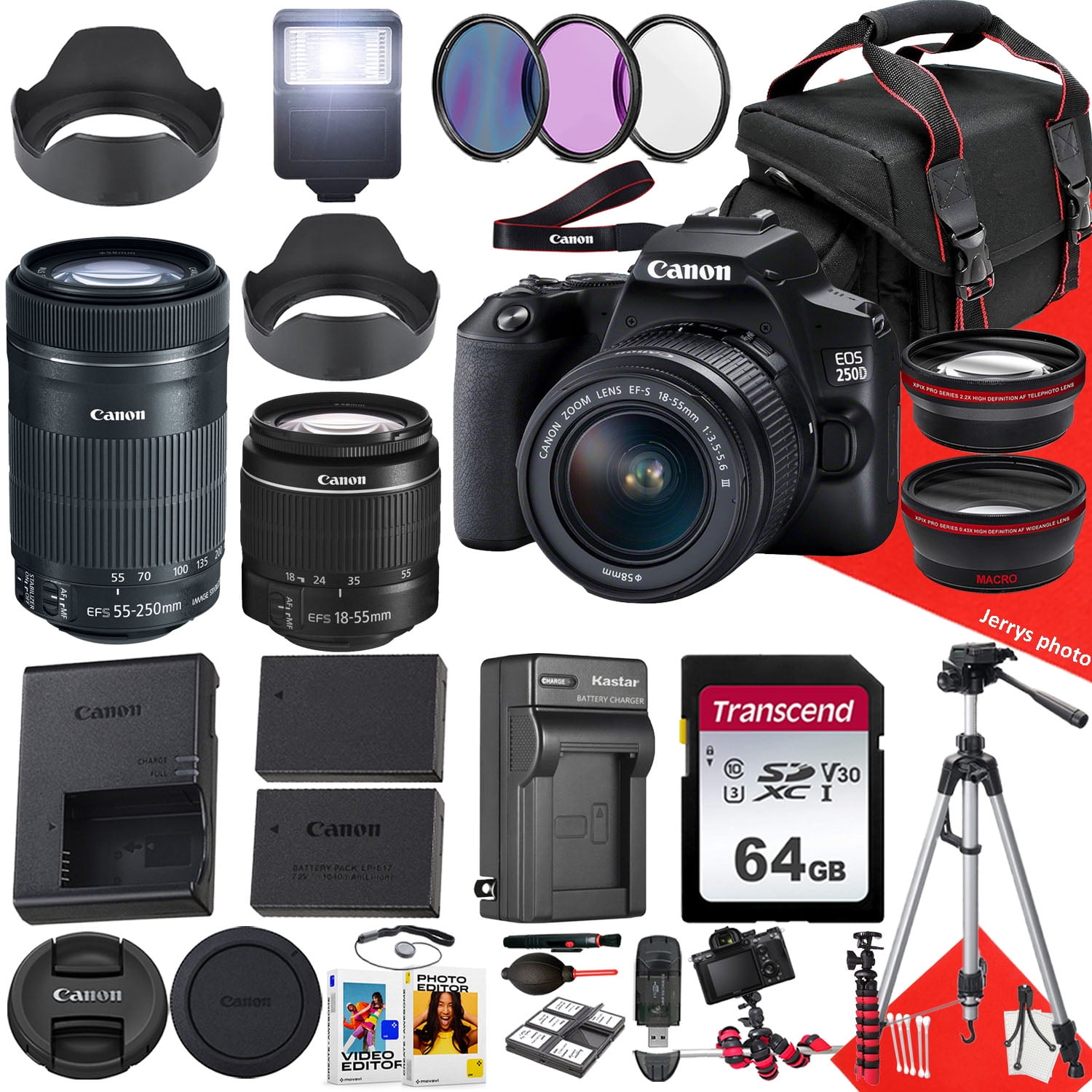 Canon EOS 250D / Rebel SL3 DSLR Camera With EF-S 18-55mm f/3.5-5.6 III ...