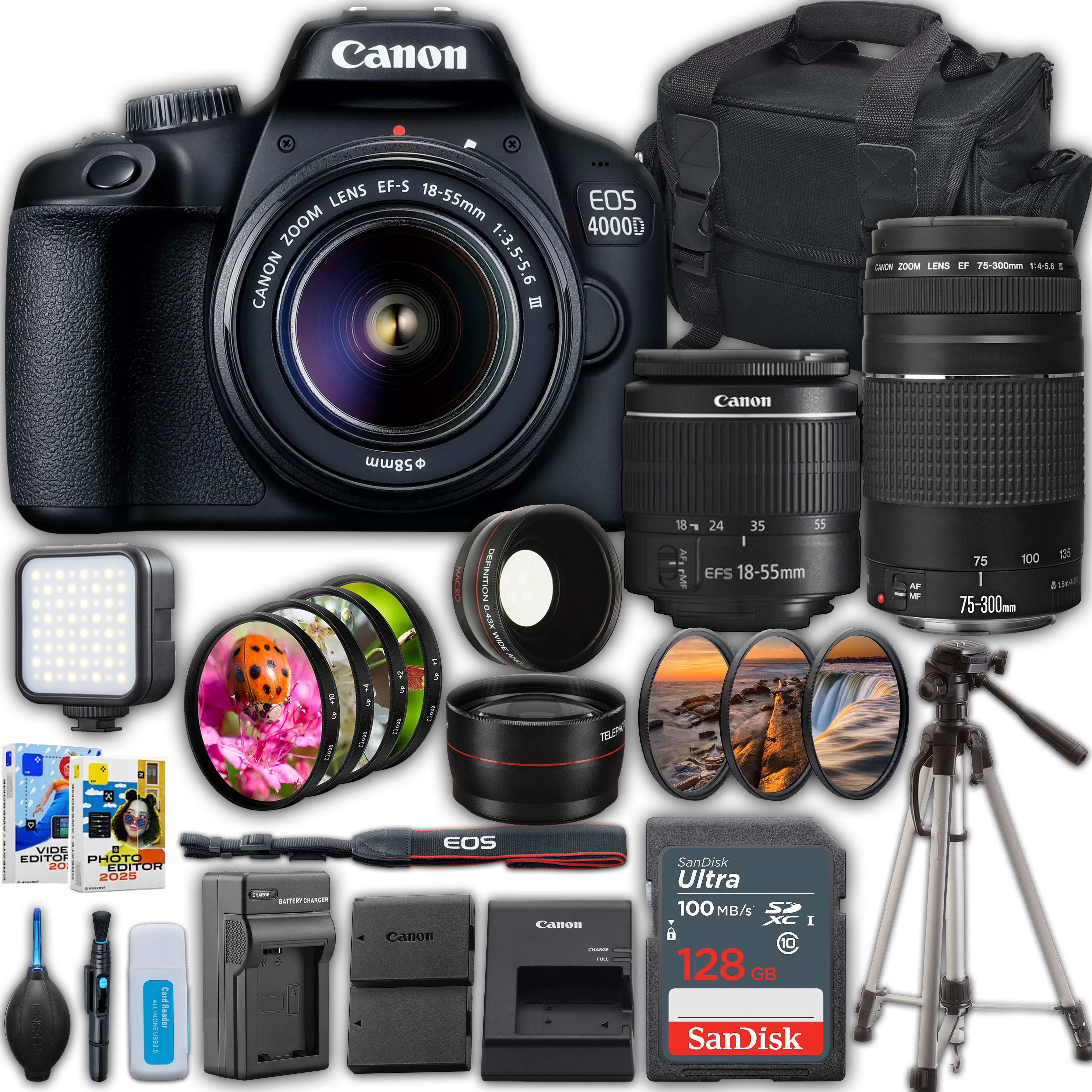 Canon EOS 4000D DSLR Camera With Canon EF-S 18-55mm F/3.5-5.6 DC III ...