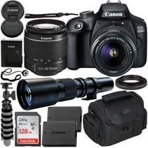 Canon EOS 4000D DSLR Camera EF-S 18-55 mm f/3.5-5.6 III Lens - Walmart.com