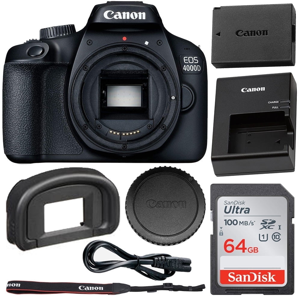 Canon EOS 4000D (Rebel T100) DSLR Camera Body Only (No Lens) with Basic ...