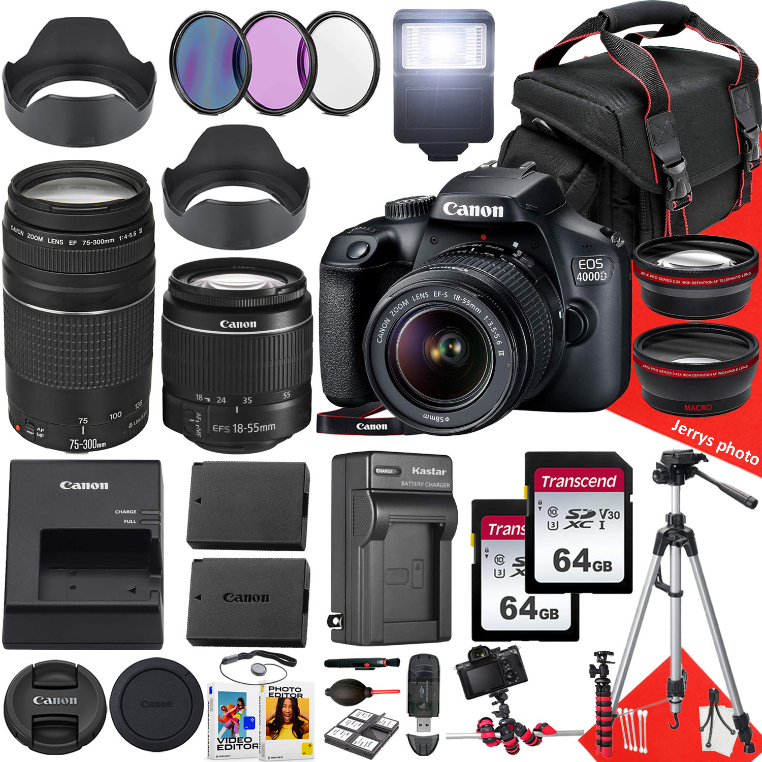 Canon EOS 4000D / Rebel T100 DSLR Camera With Canon EF-S 18-55mm F/3.5 ...