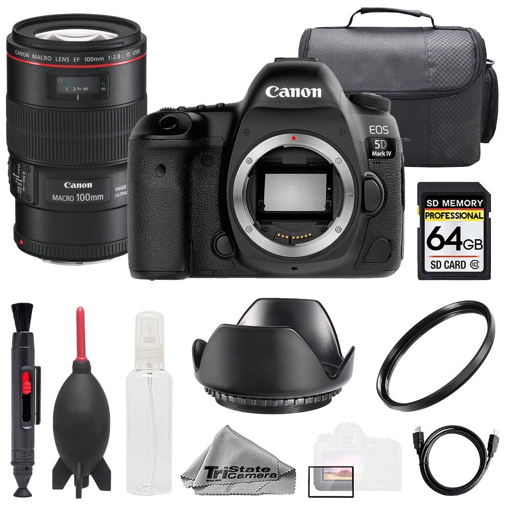 Canon EOS 5D IV Camera + EF 100mm f/2.8L Macro IS USM Lens +64GB + Bag+ ...