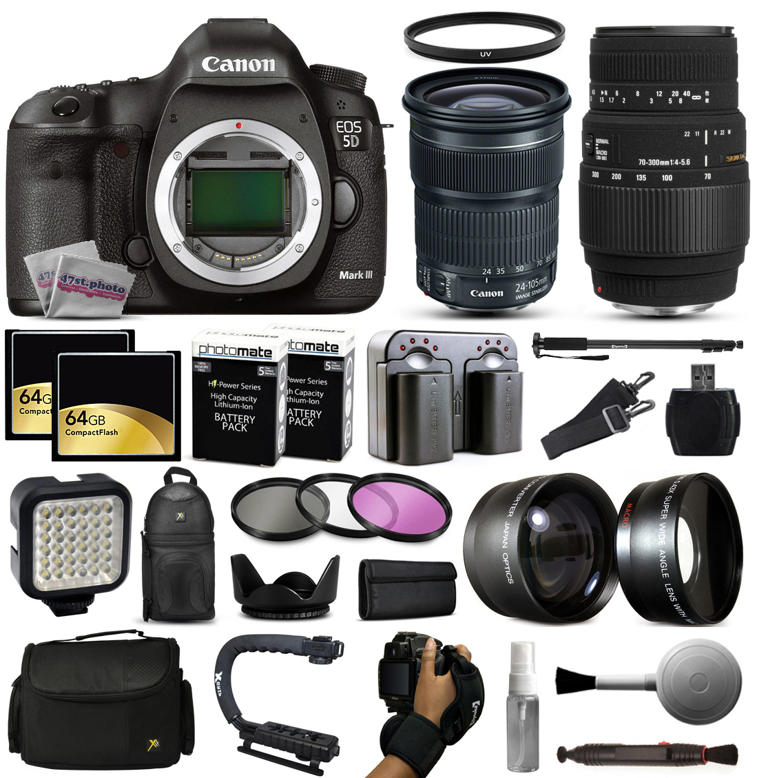 Canon EOS 5D Mark III / IV DSLR Digital Camera 18-55mm is II Sigma 70 ...