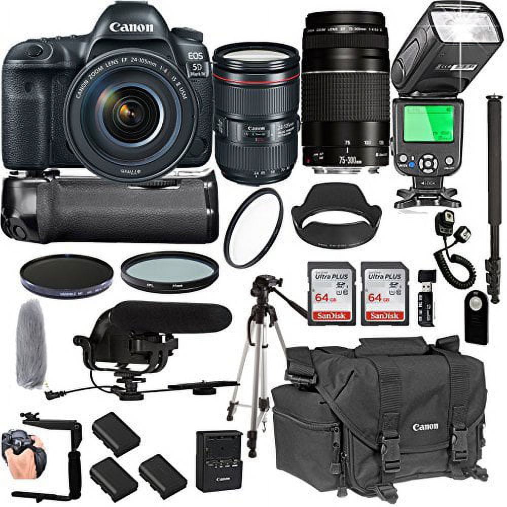 Canon EOS 5D IV with 24-105mm & 75-300mm Lenses, 128GB Memory, Extras ...