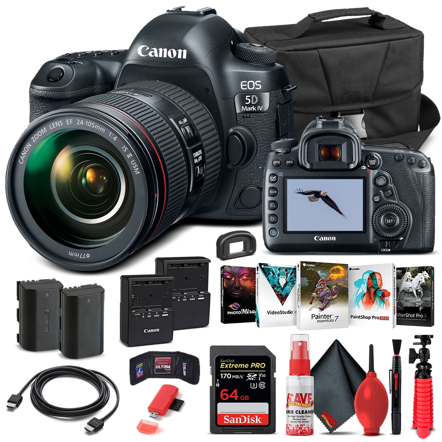 Canon EOS 5D Mark IV DSLR Full Frame Camera with 24-105mm f/4L II Lens ...