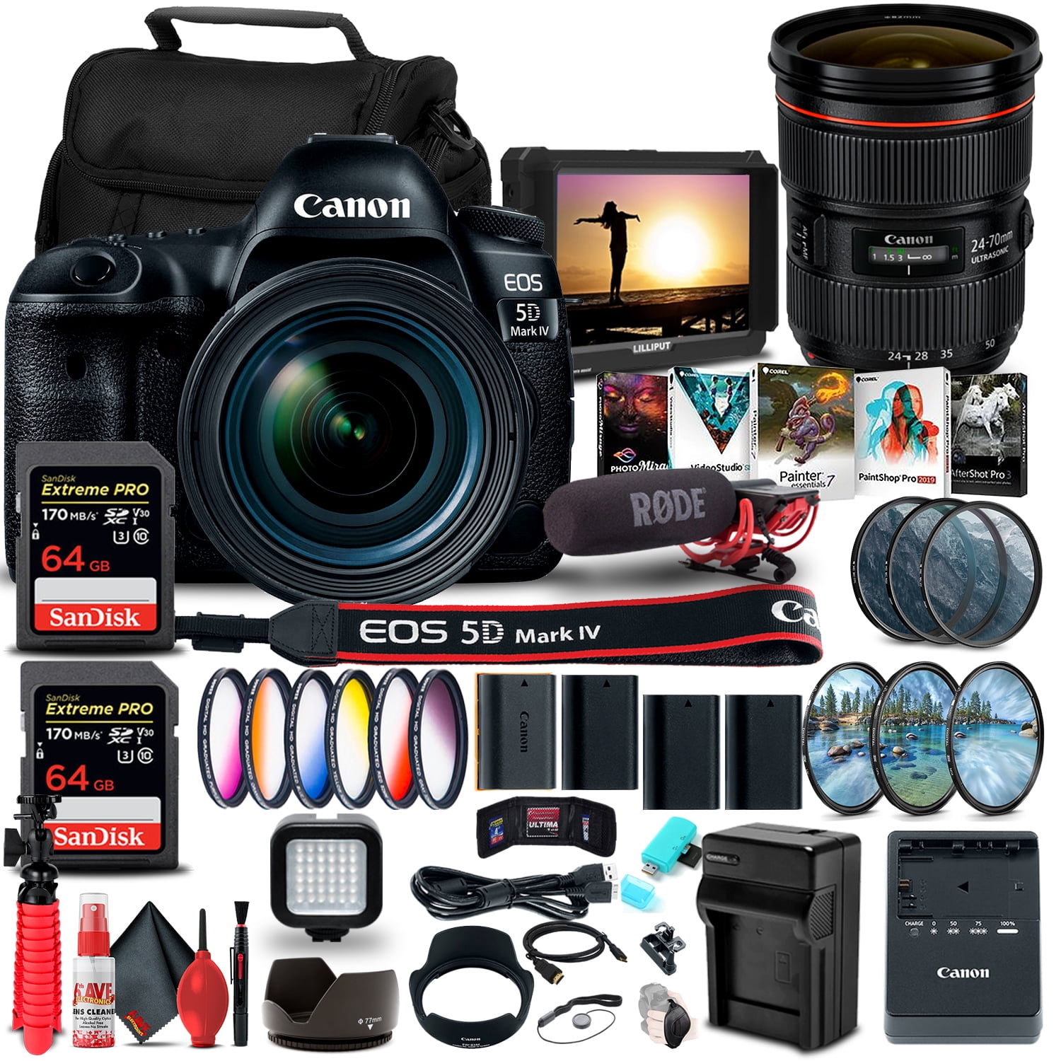 Canon EOS 5D Mark IV DSLR Camera with 24-70mm F4L Lens 1483C018 Canon ...