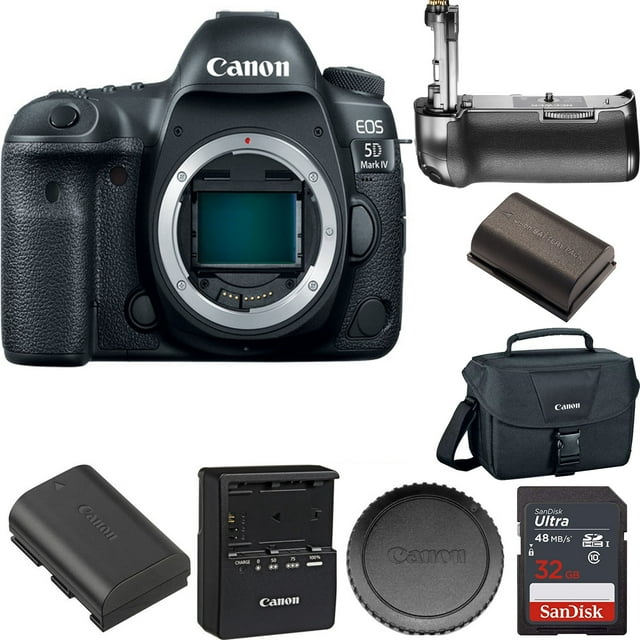 Canon EOS 5D Mark IV DSLR Camera (Body Only) with Battery Grip Starter ...