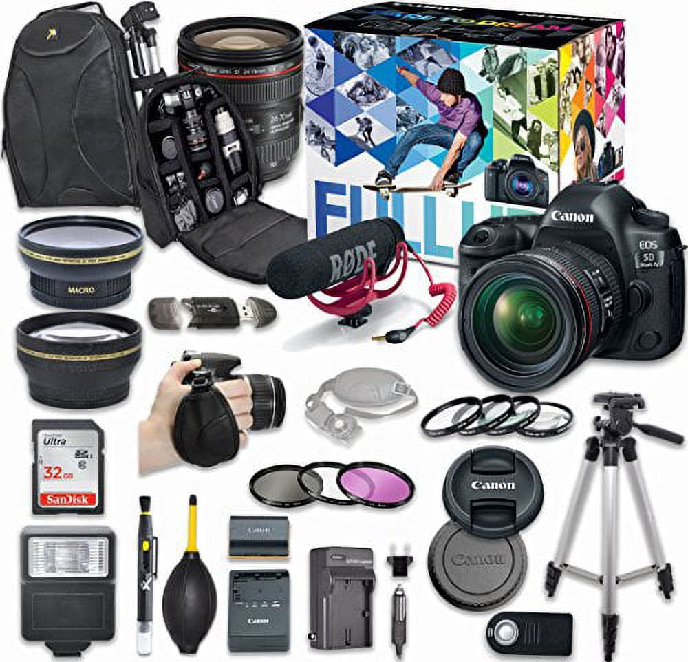 Canon EOS 5D Mark IV DSLR Camera Video Creator Kit with Canon EF 24 ...