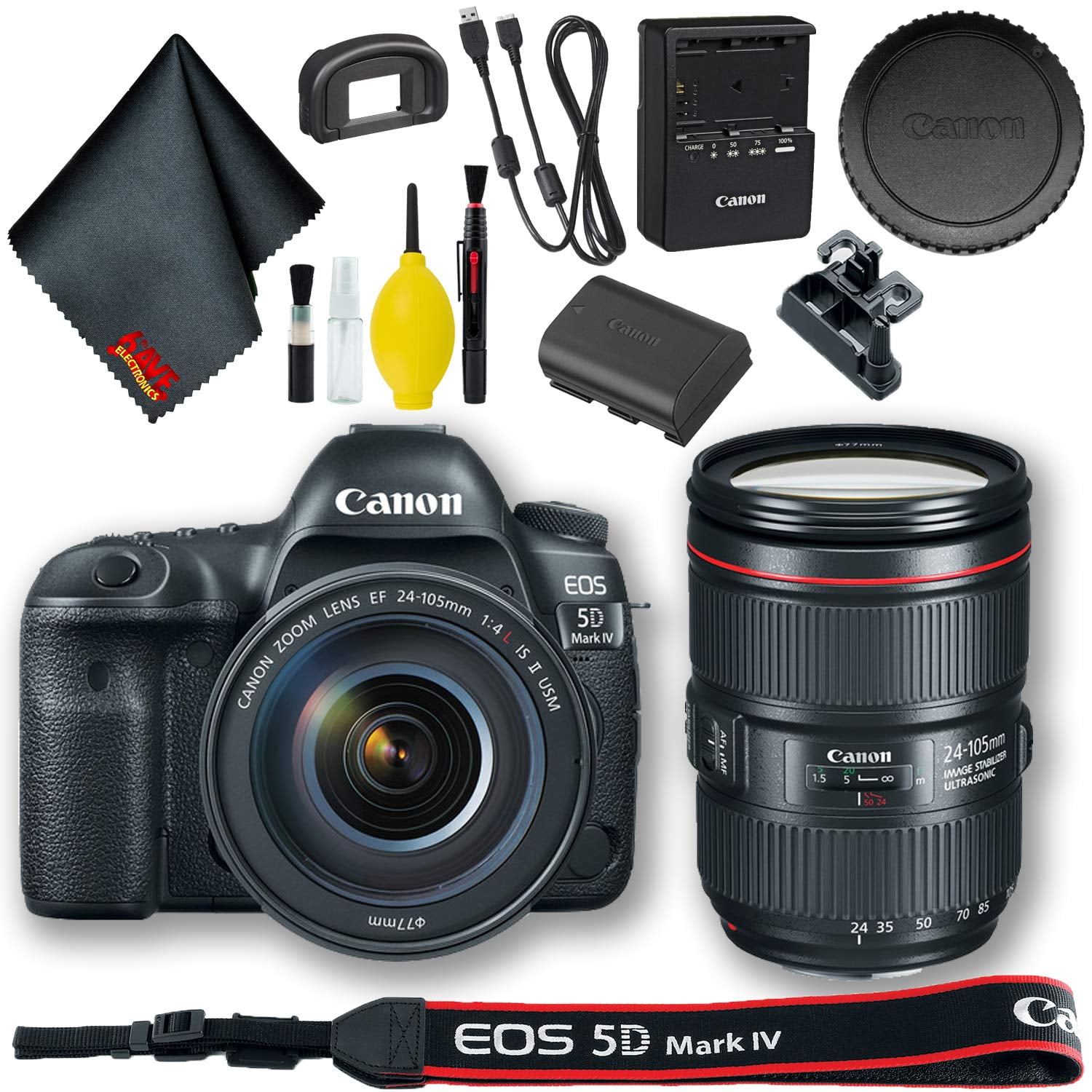 Canon EOS 5D Mark IV DSLR Camera with 24-105mm F/4L II Lens (Intl Model ...
