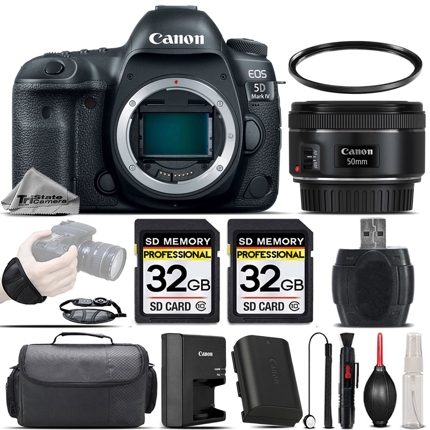 Canon EOS 5D Mark IV DSLR GPS WiFi NFC Camera + 50mm 1.8 STM Lens ...