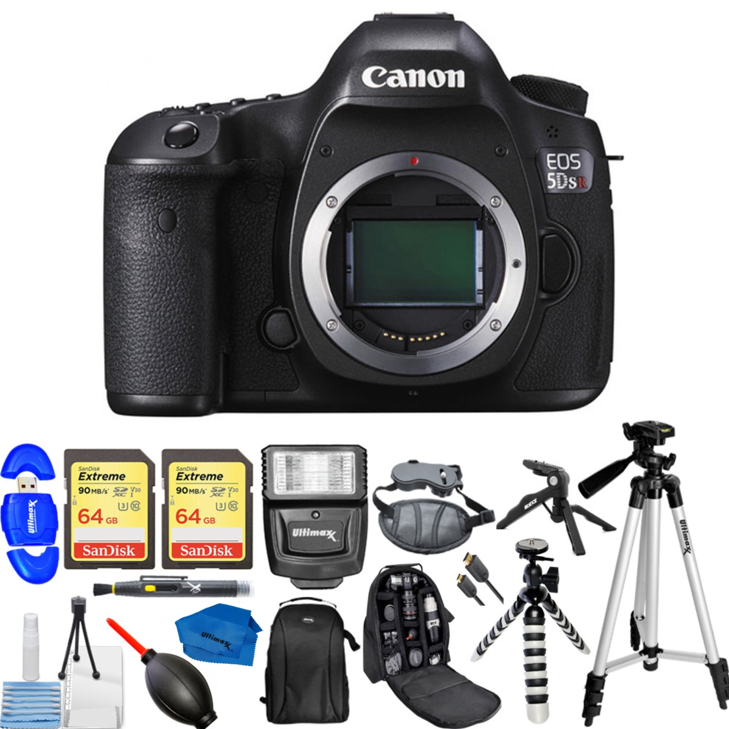 Canon EOS 5DS R DSLR Camera (Body Only) - Bundle Includes: SanDisk 64GB Extreme, Tripod ...