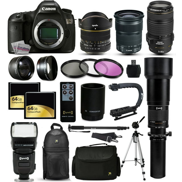 Canon EOS 5DS Full Frame DSLR Camera Bundle with 70-300mm, 6.5mm ...