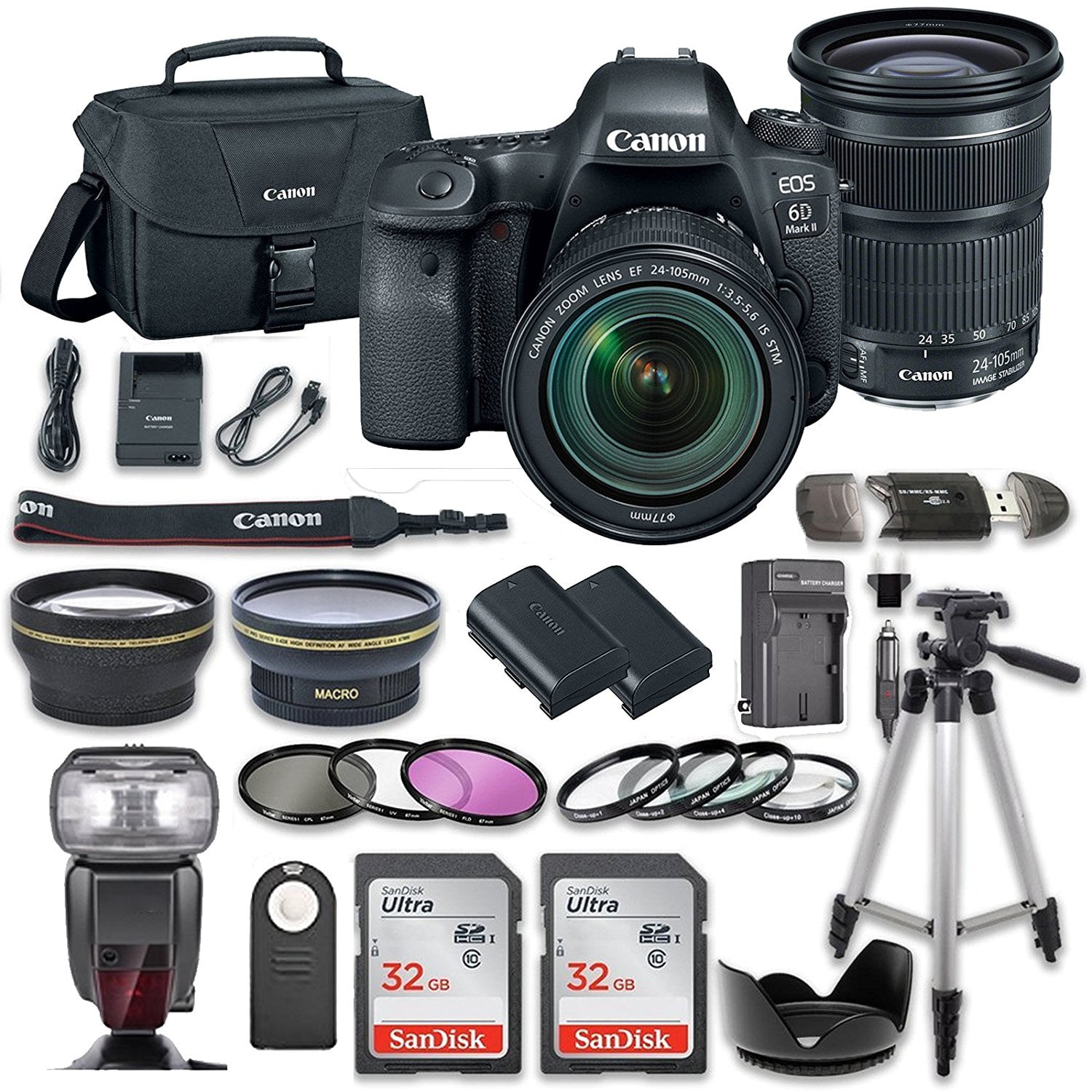 Canon EOS 6D MARK II DSLR Camera Bundle with Canon EF 24-105mm f/3.5-5. ...