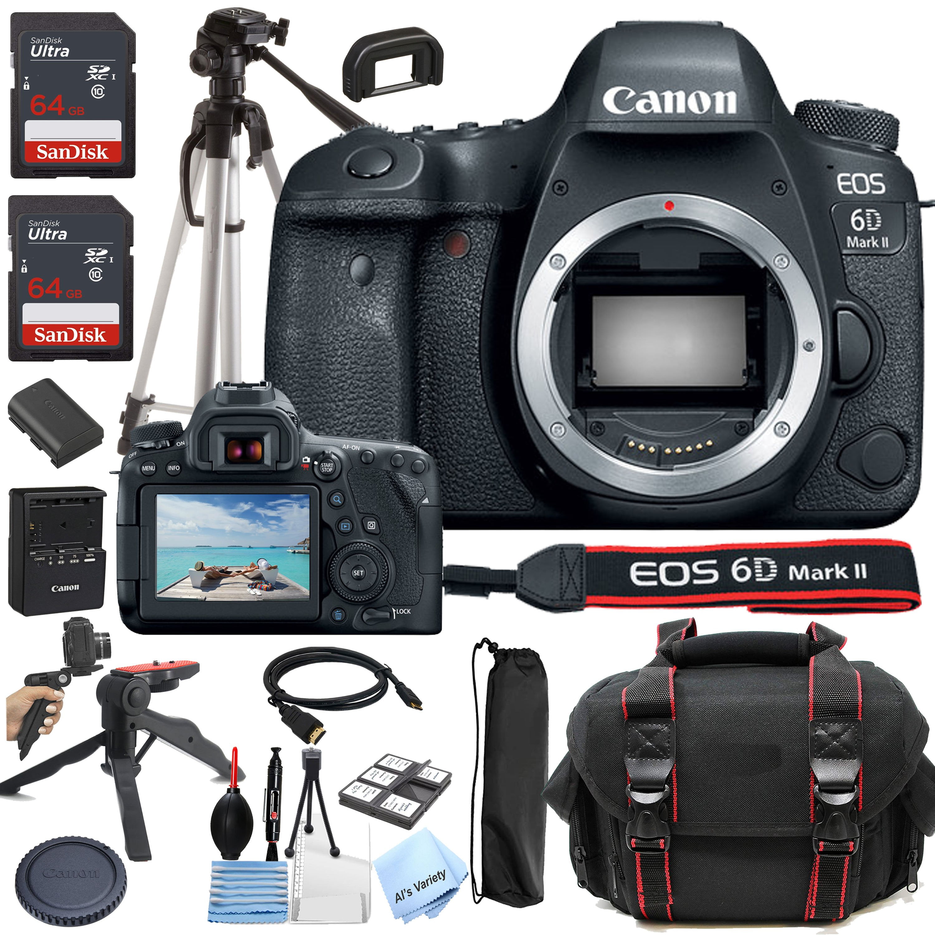 Canon EOS 6D Mark II Full Frame DSLR Camera Body Only 26.2MP Sensor ...