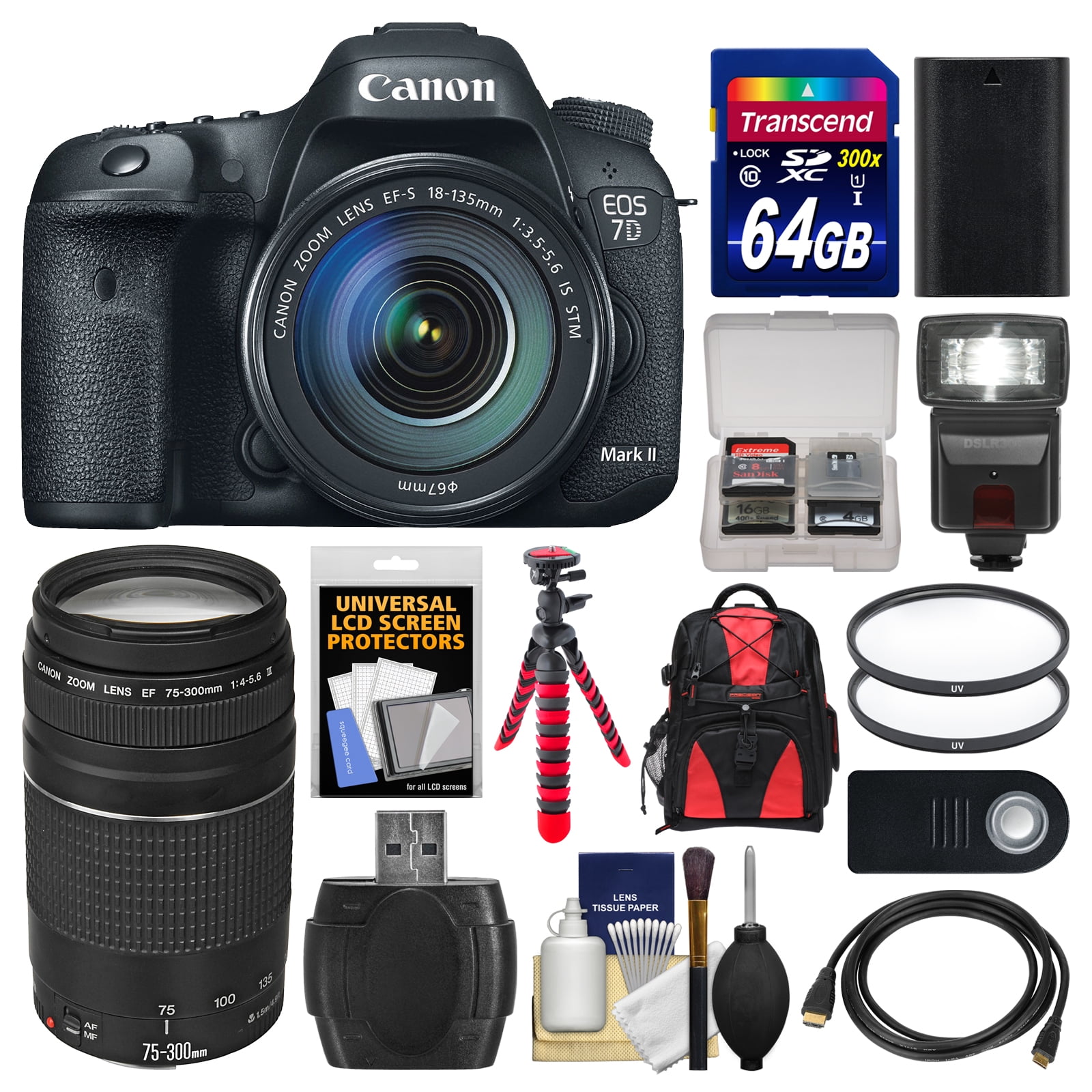 Canon EOS 7D Mark II GPS Digital SLR Camera & EF-S 18-135mm IS STM with ...