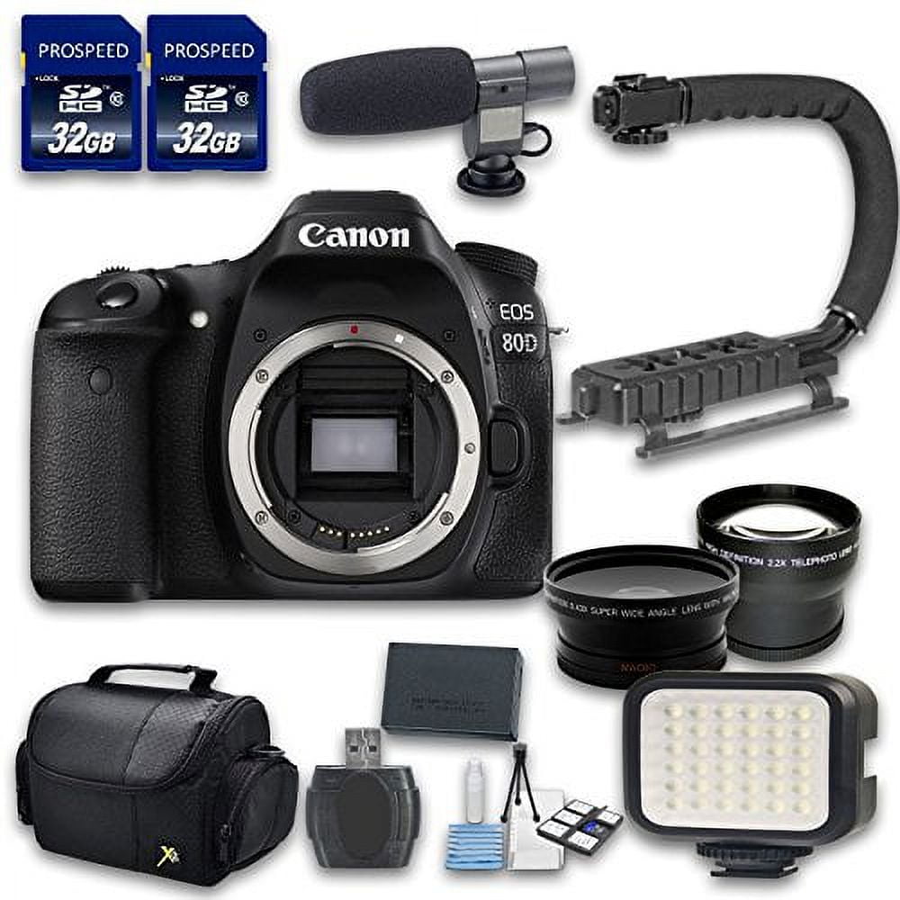 Canon EOS 80D DSLR Camera Bundle (Body Only)w/ Wideangle&Telephoto ...