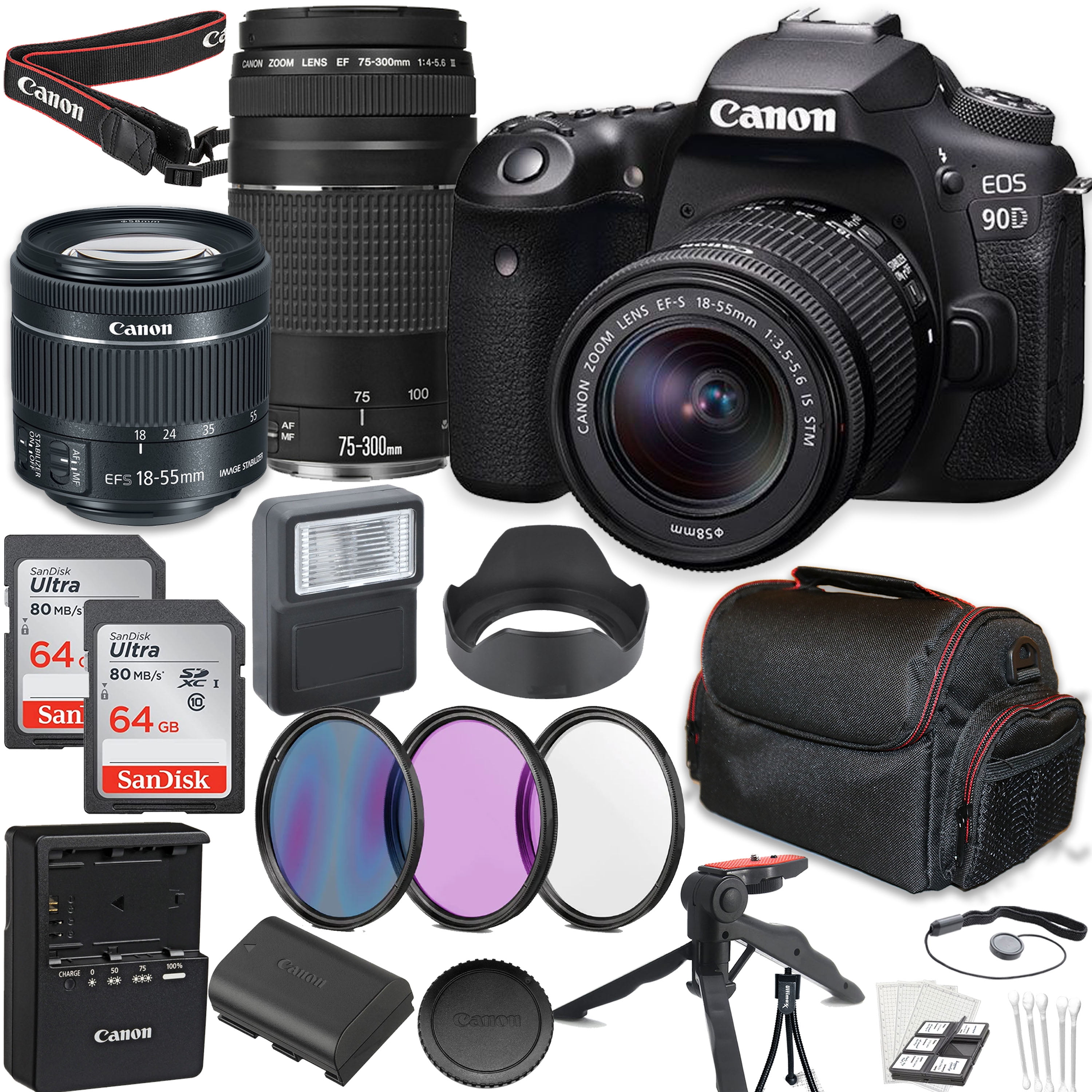 Canon EOS 90D DSLR Camera with EF-S 18-55mm f/4-5.6 is STM Lens + Canon ...