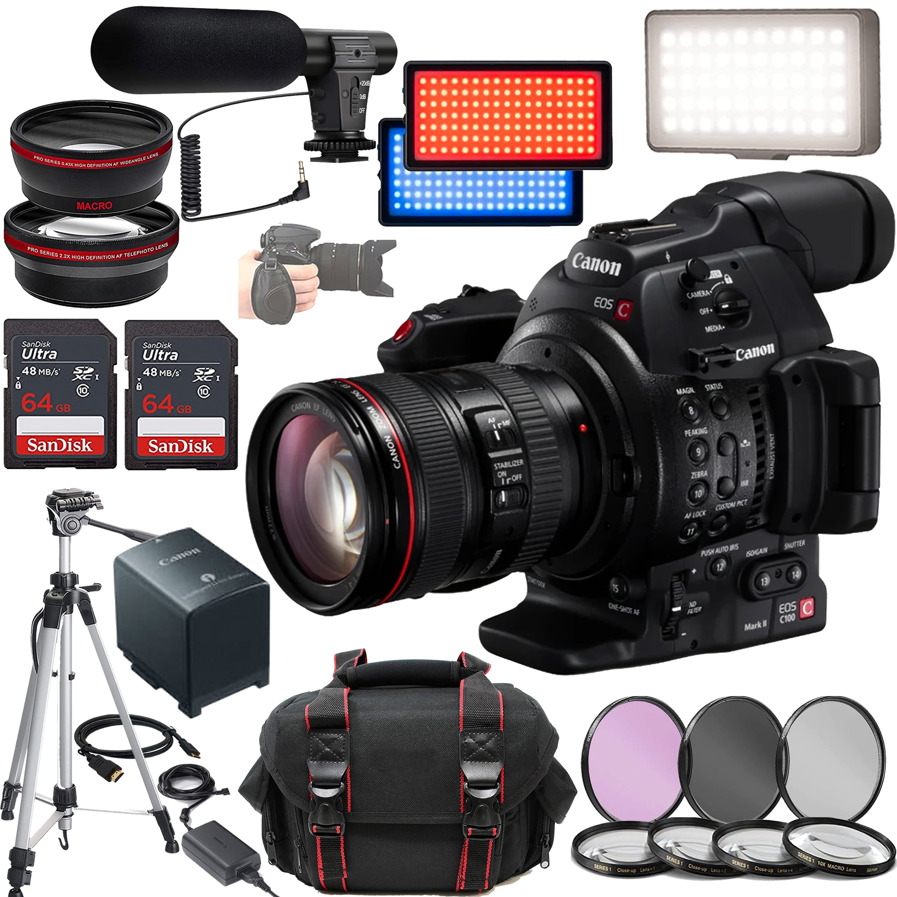 Canon EOS C100 Mark II Camera Kit: Dual Pixel CMOS AF, EF 24-105mm Lens ...