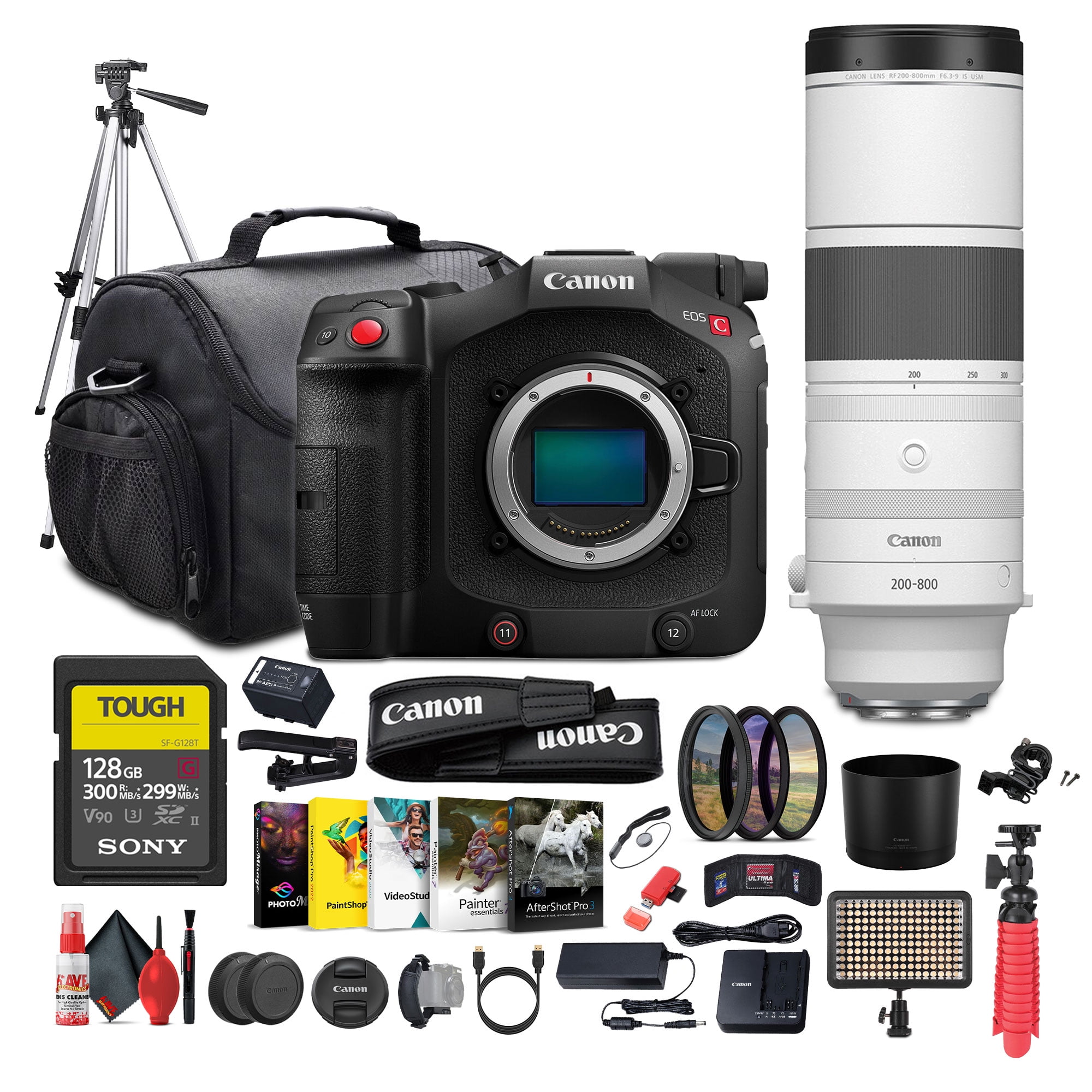 Canon EOS C80 6K Full-Frame Cinema Camera (Canon RF) + Canon RF 200-800mm Lens + More ...