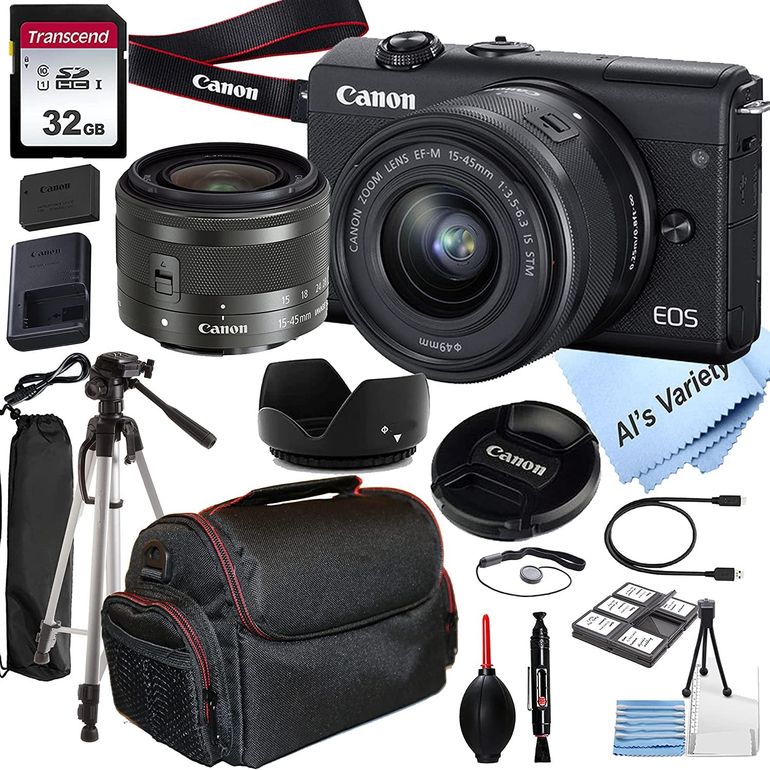 Canon EOS M200 Mirrorless Camera Body Kit: 15-45mm Lens, 32GB Card ...