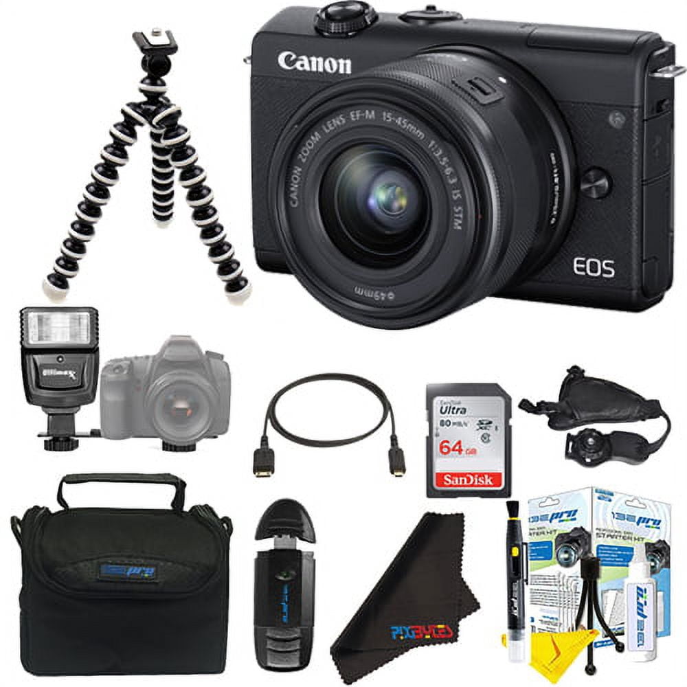 Canon EOS M200 Mirrorless Digital Camera with 15-45mm Lens (Black ...