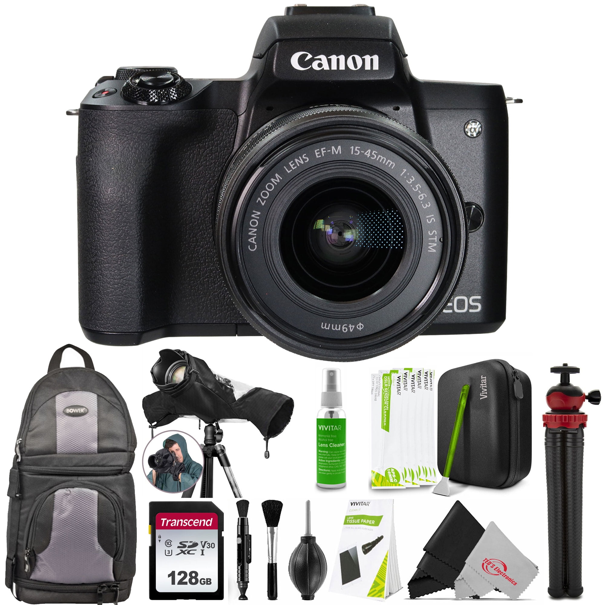 Canon EOS M50 Mark II Mirrorless Camera with 15-45mm Lens (Black ...