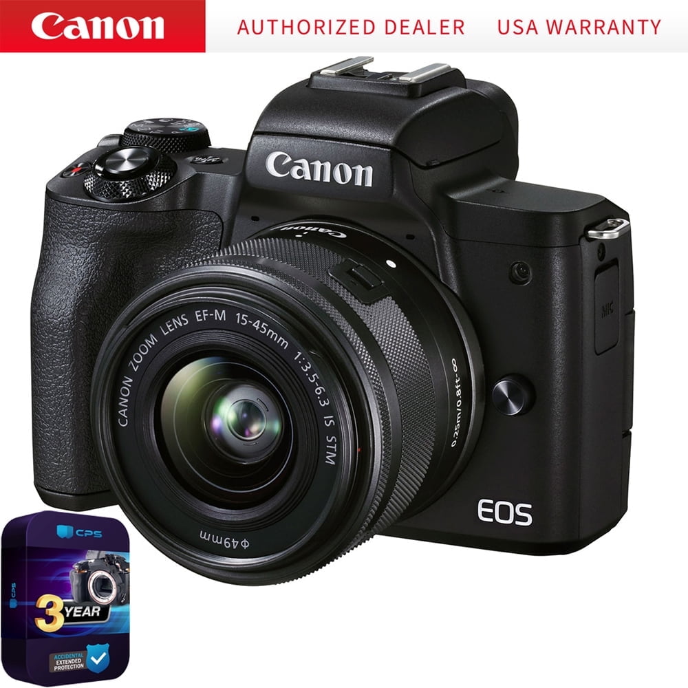 Canon EOS M50 Mark II Mirrorless Digital Camera (Black) w/ EF-M 15-45mm ...