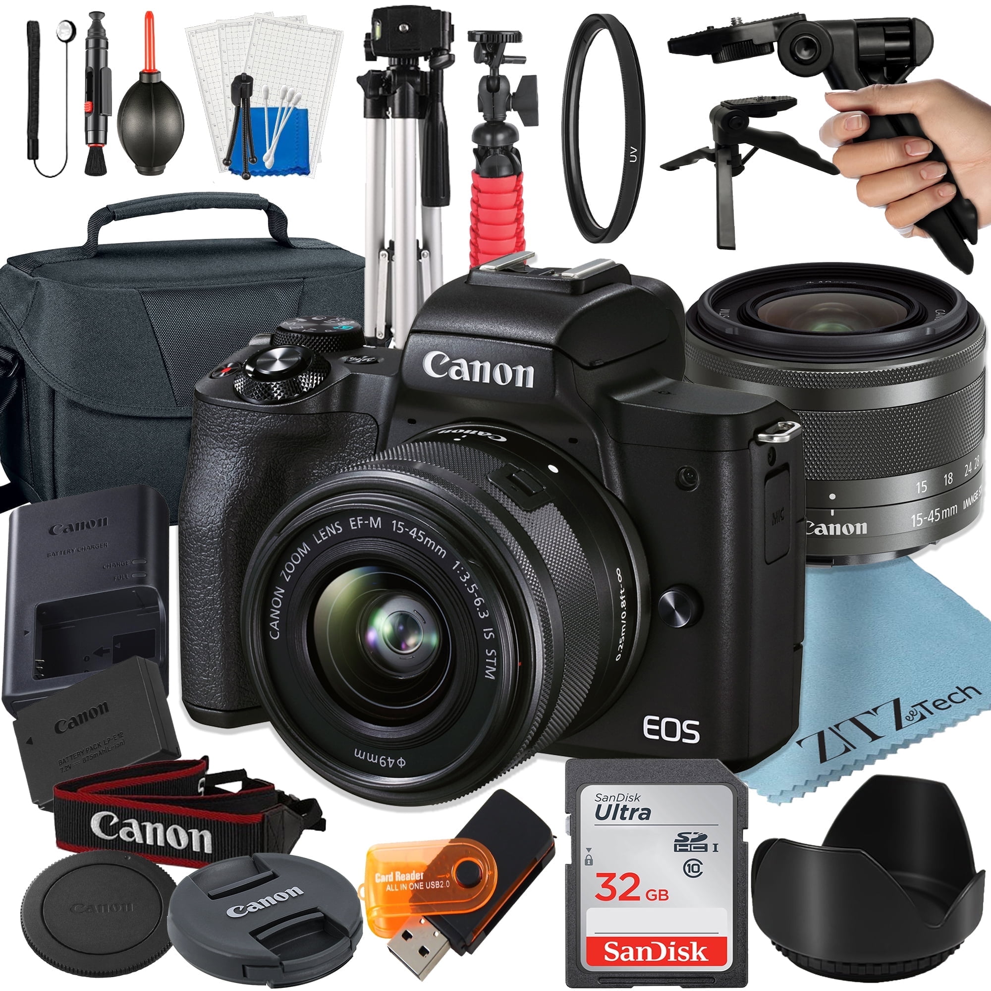 Canon EOS M50 Mark II Mirrorless Digital Camera Bundle with 15-45mm ...
