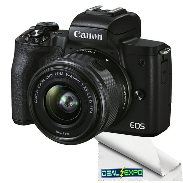 Canon EOS M50 Mark II Mirrorless Digital Camera with 15-45mm Lens (Black) (4728C006) + Expo ...